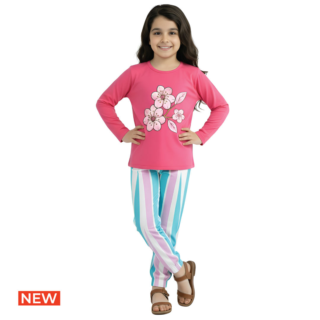 🎀 Girls Fashionable Premium Quality Full Slive T-shirt 3 Set 🥰 || 1238